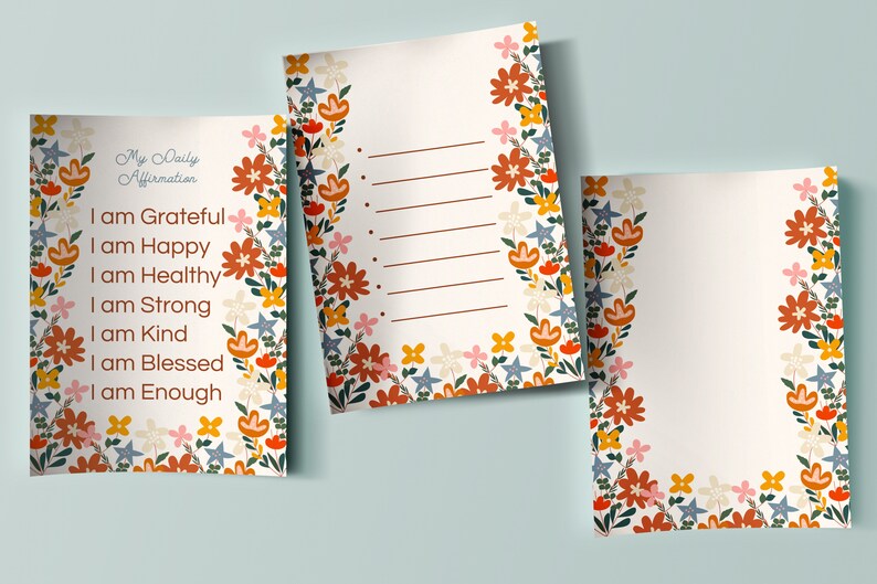 Your 7 Daily Affirmations A4 US Paper Positive Start of - Etsy