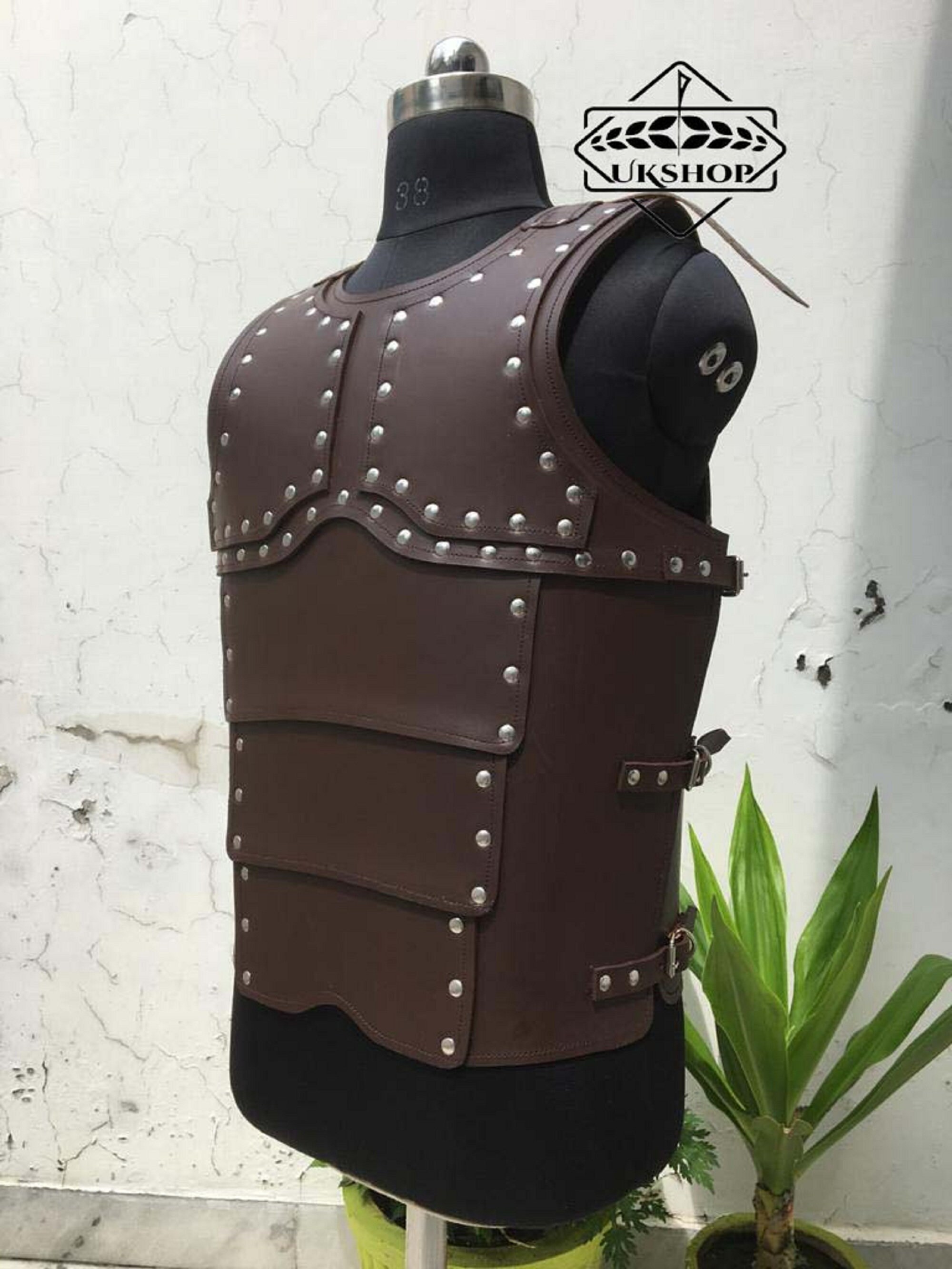 Greek Leather Armour Breastplate With Removeble Spaulders for - Etsy ...
