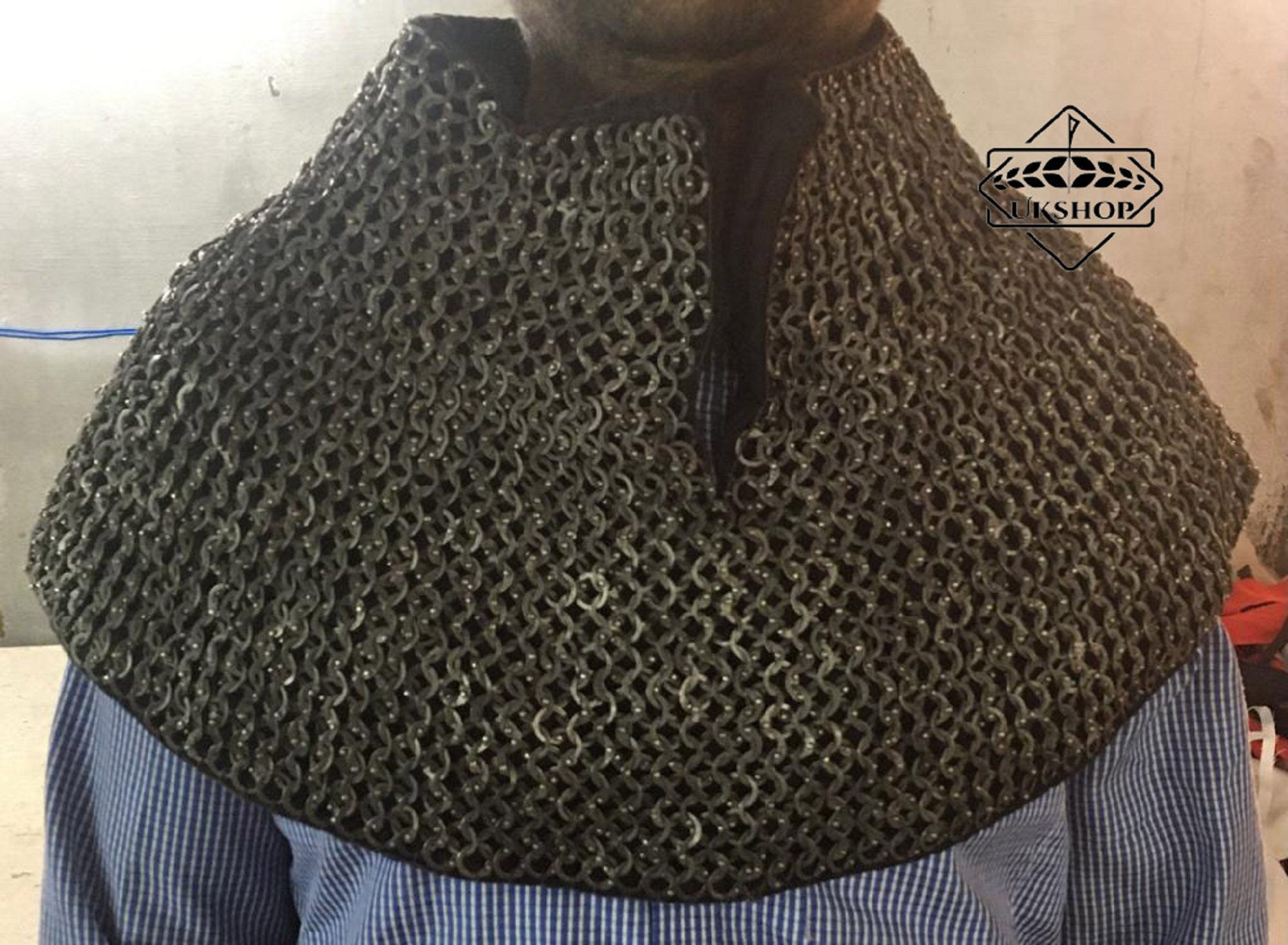 Chainmail Aventail with Cotton Padded collar neck | Etsy