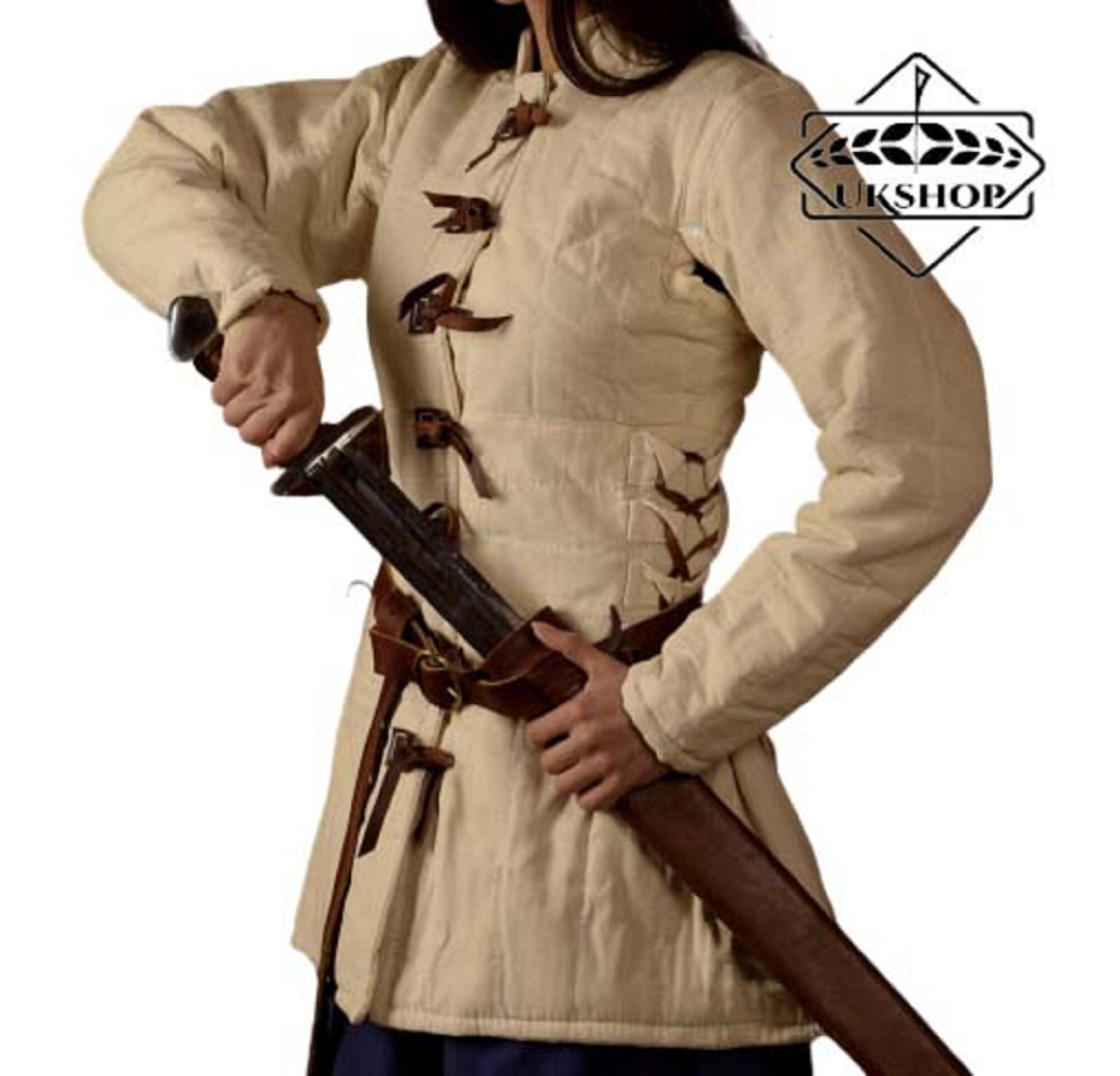 Medieval Female Gambeson Aketon-White gambeson Woman | Etsy