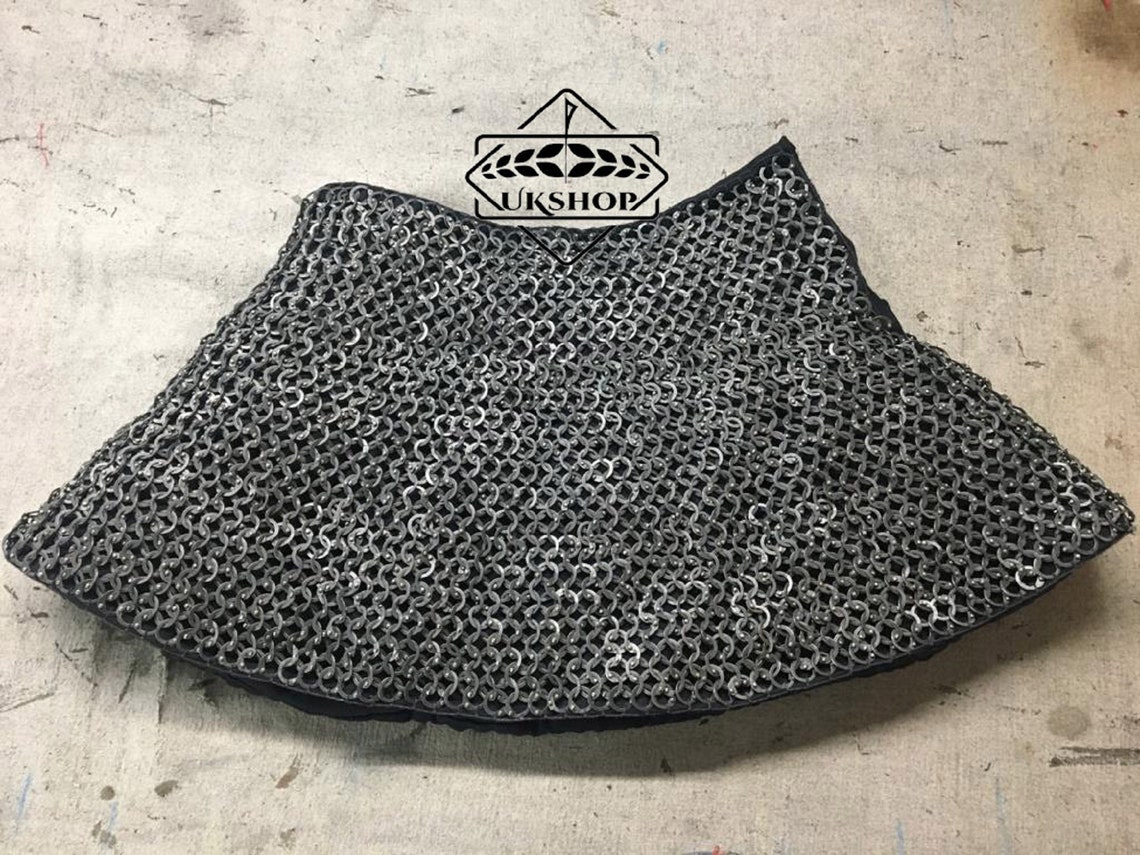 Chainmail Aventail with Cotton Padded collar neck | Etsy