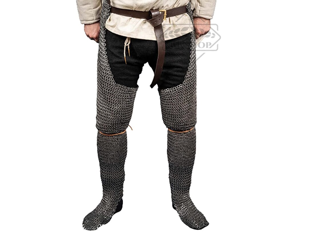 9mm Wedge Riveted Chain Mail Chausses Flat Wedge Riveted With Flat ...