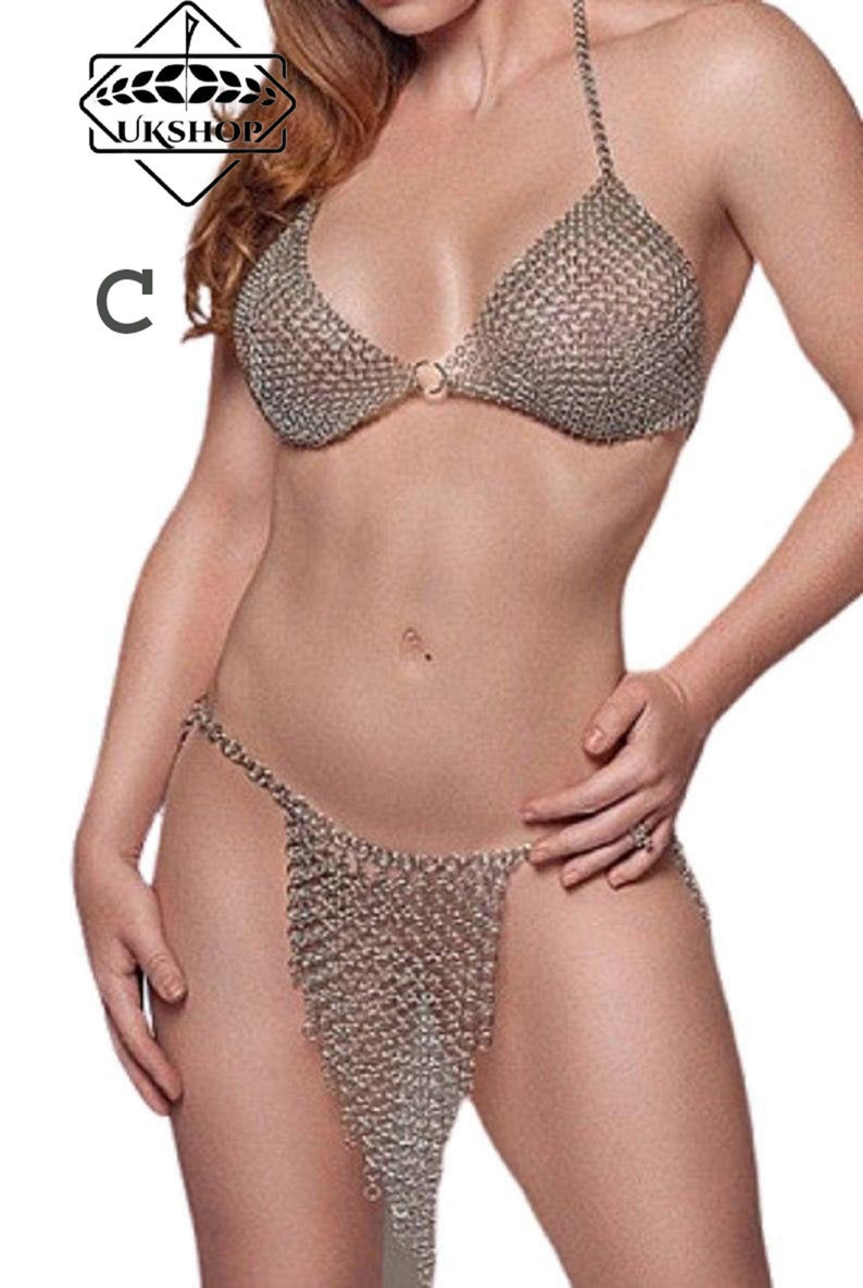 Aluminium Sexy Chainmail Bikini T For Sexy Girl Friend Etsy Australia