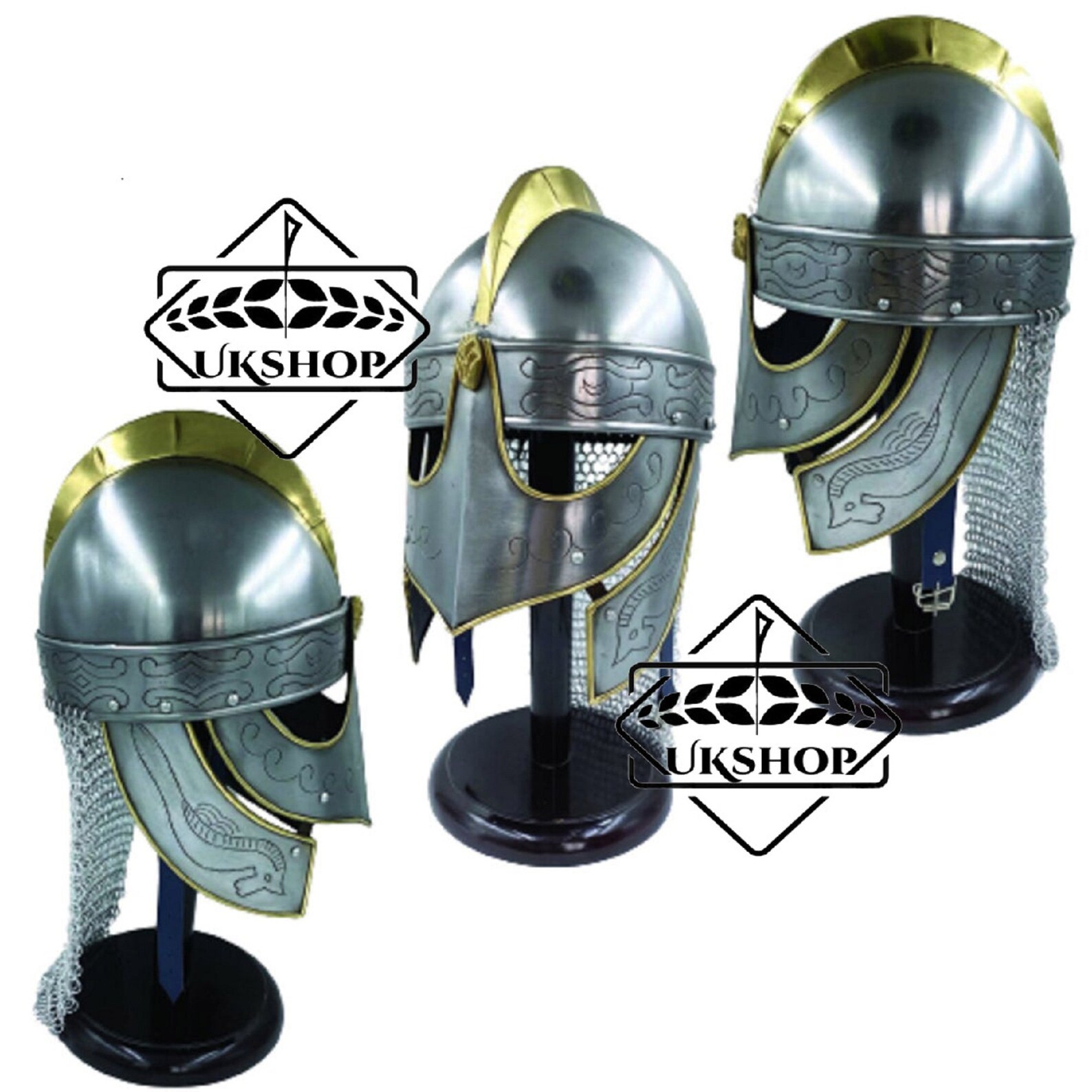 Medieval Viking Helmet With Chainmail Crusader Helmet - Etsy