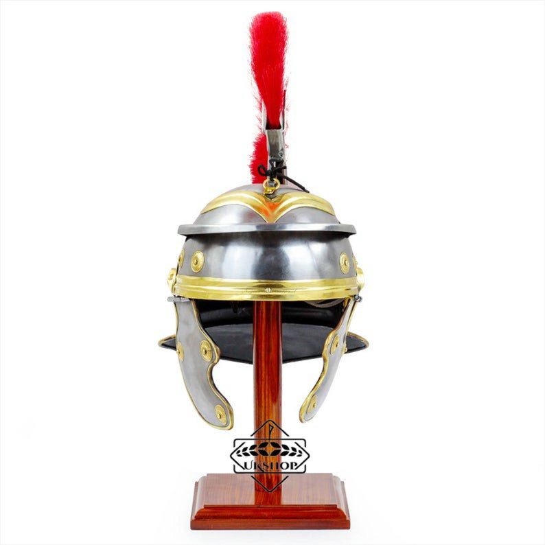 Roman Centurion Helmet With Red Plume Medieval Knight Crusader | Etsy