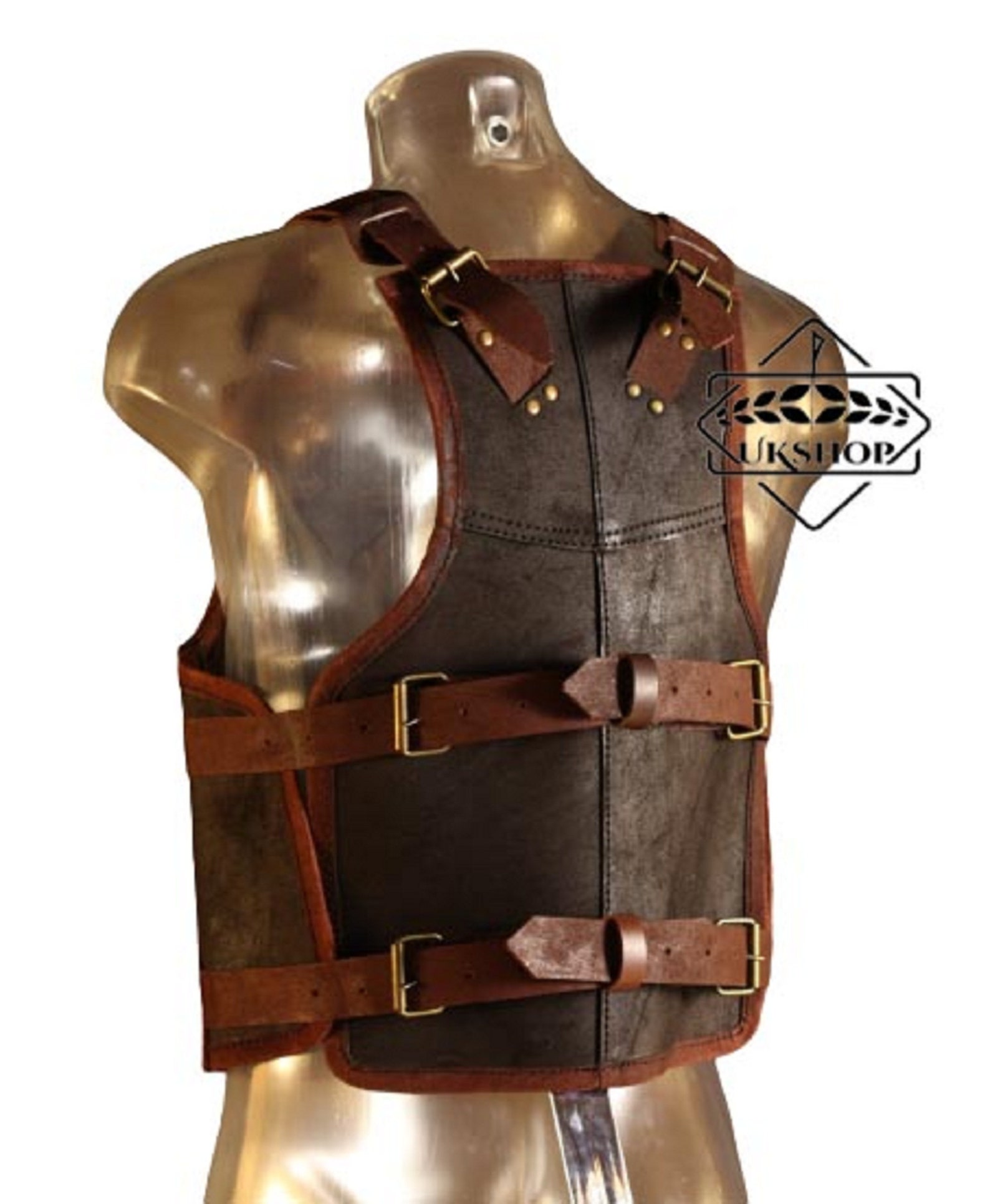 Mercenary Leather Body Armour Brown Weave Larp for Halloween - Etsy
