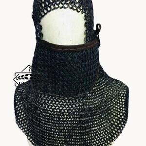 Chain Mail Coif Flat Riveted Solid Ring Chainmail Coif Face Mask, UKE ...