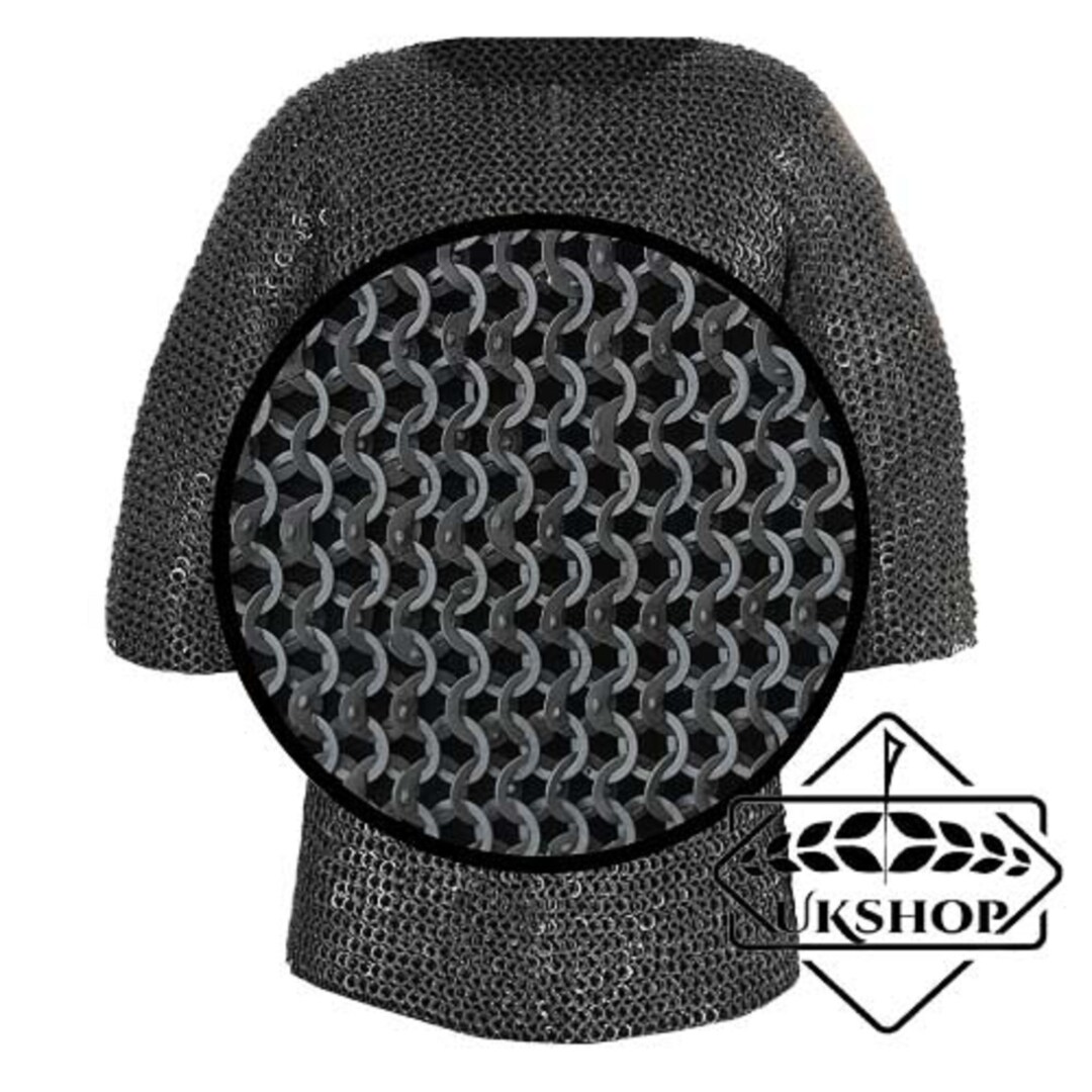 9MM Wedge Chain Mail Shirt Haubergeon Chainmail Shirt Flat Riveted With ...
