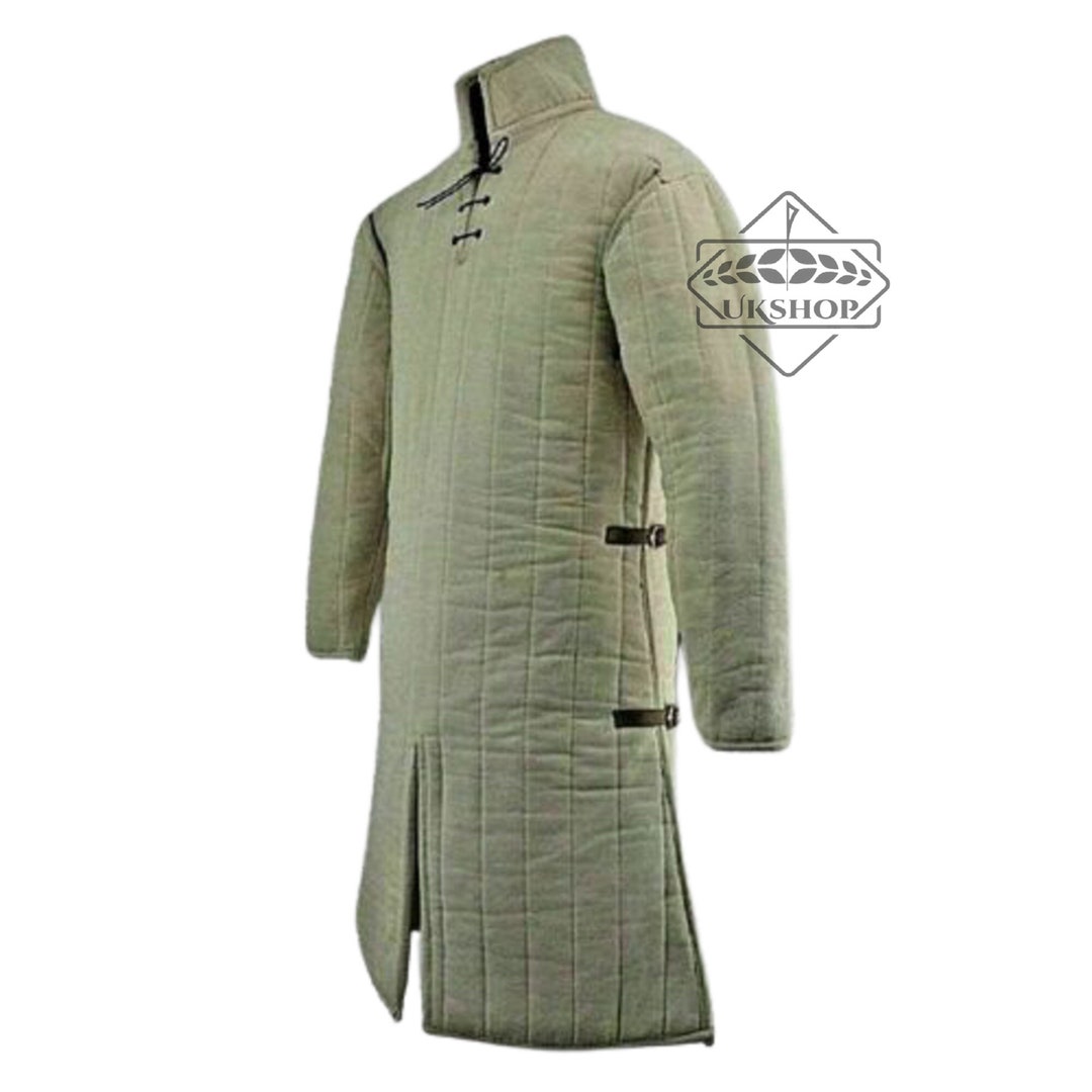Medieval White Gambeson SCA LARP Thick Padded White Gambeson - Etsy