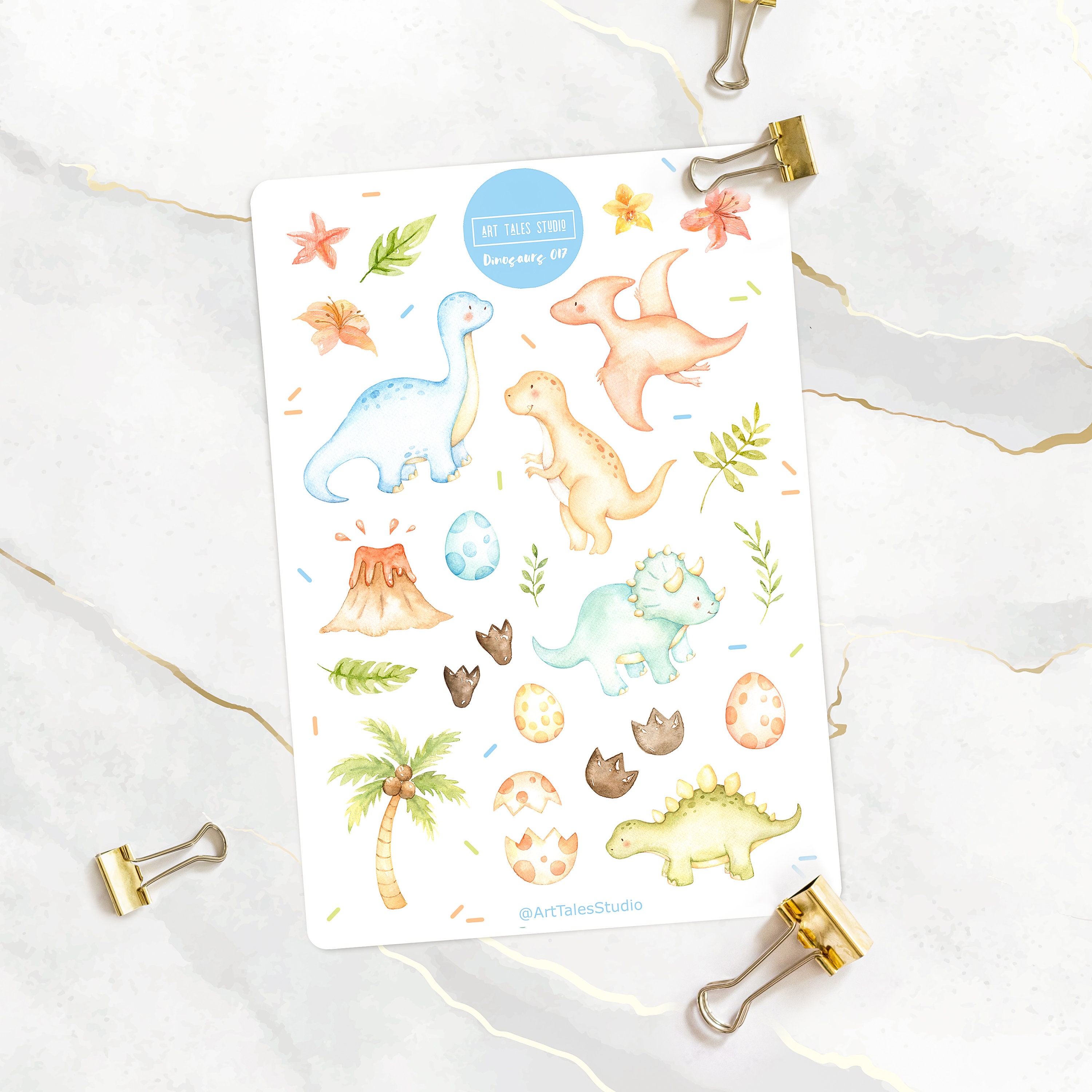 Dinosaur Stickers Sticker Sheet Dino Stickers Planner - Etsy