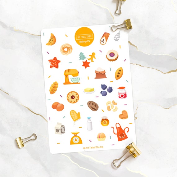 Baking Sticker Sheet Food Stickers Planner Stickers Bullet - Etsy