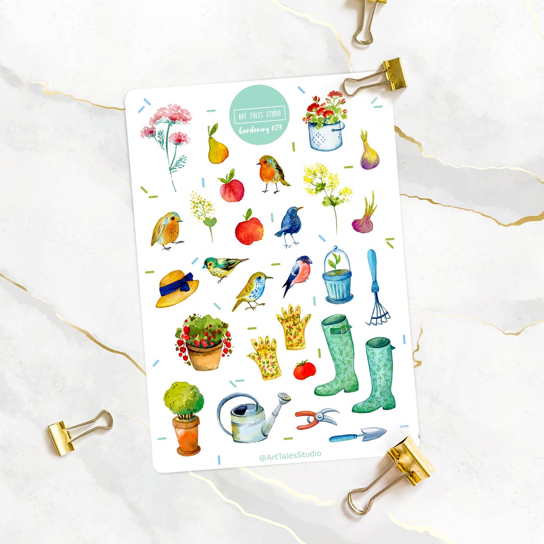 Gardening Sticker Sheet, Garden Stickers, Planner Stickers, Bullet ...