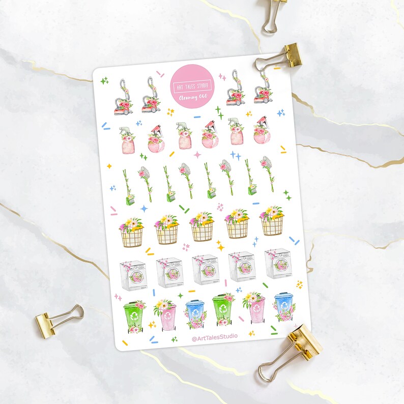 Cleaning Sticker Sheet Housework Stickers Planner Stickers - Etsy Australia