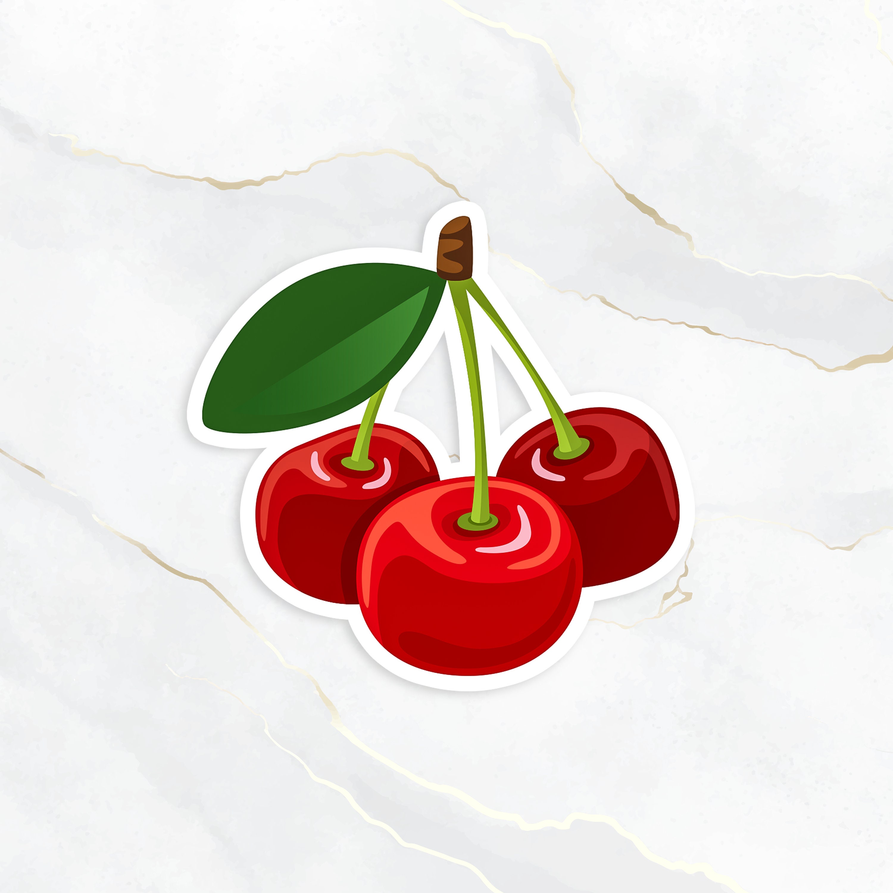 Cherry Sticker 3x2.9 inch Die cut Sticker Sticker Flake | Etsy