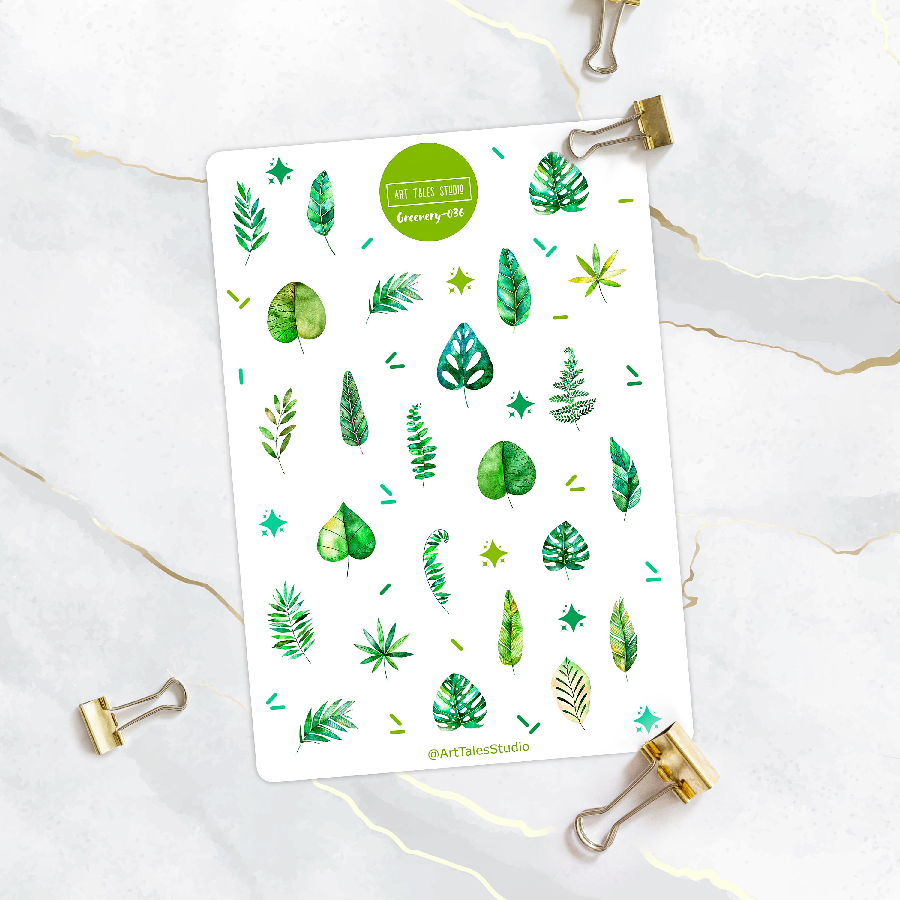 Greenery Stickers Sticker Sheet Plant Stickers Planner | Etsy