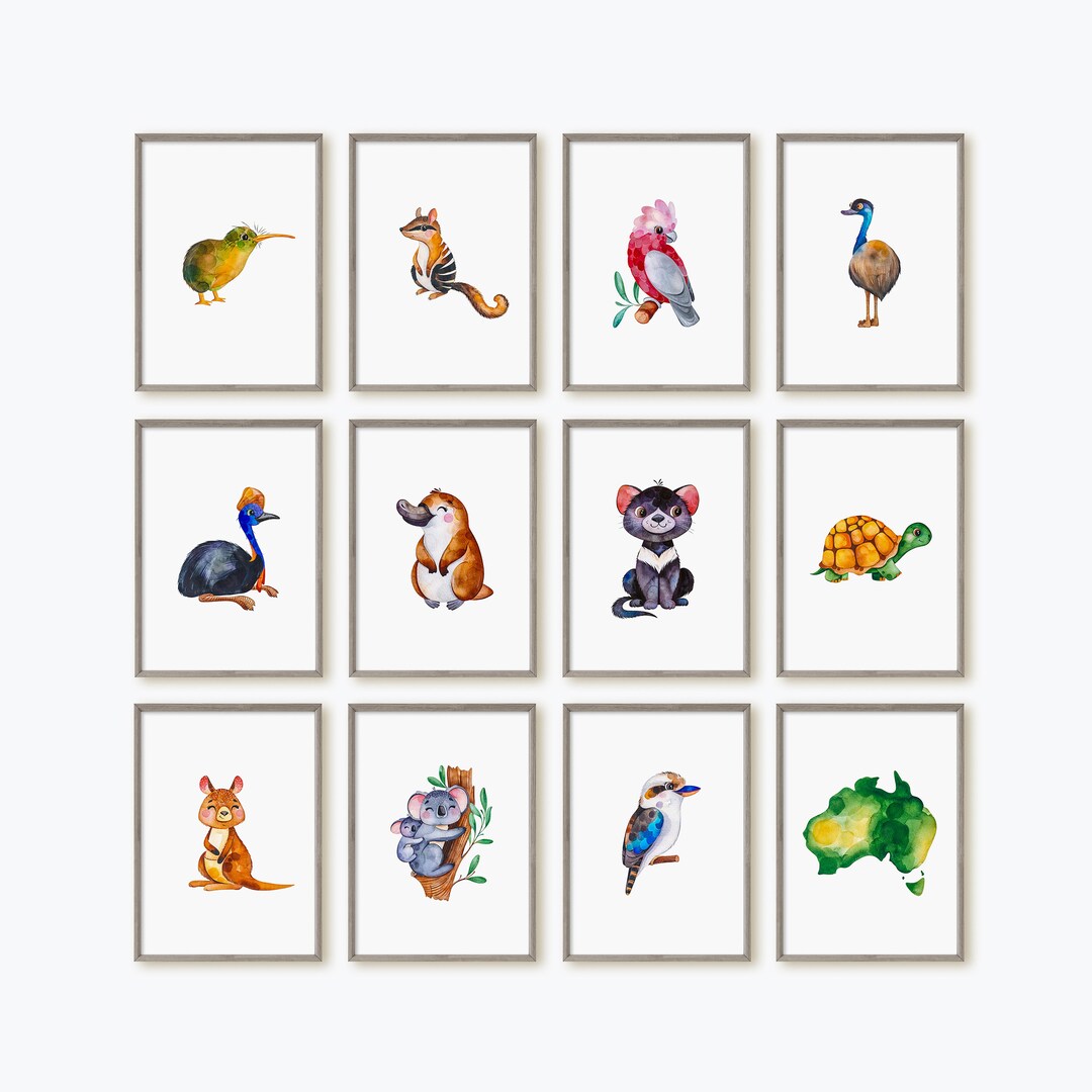 Printable Australian Animals, Nursery Animals Print, Jungle Nursery ...