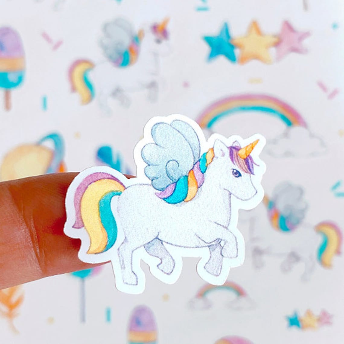 Unicorn Stickers Unicorn Sticker Sheet Rainbow Stickers - Etsy New Zealand