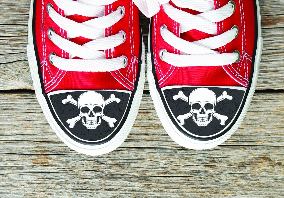 Skull & Crossbones Toecap Decal Converse - Etsy