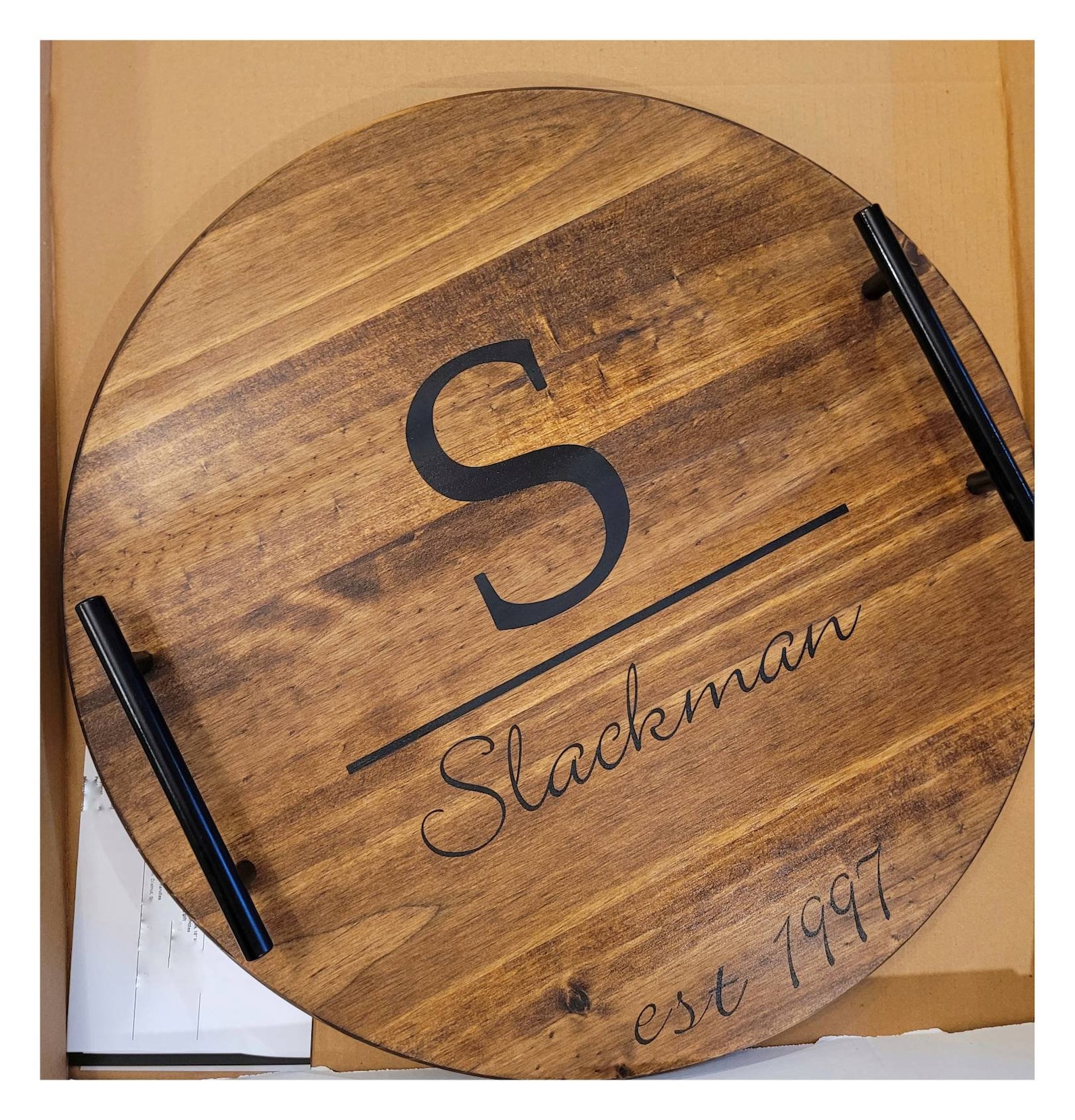 Custom Wood Serving Tray With Handles 18 Wood Tray - Etsy Canada