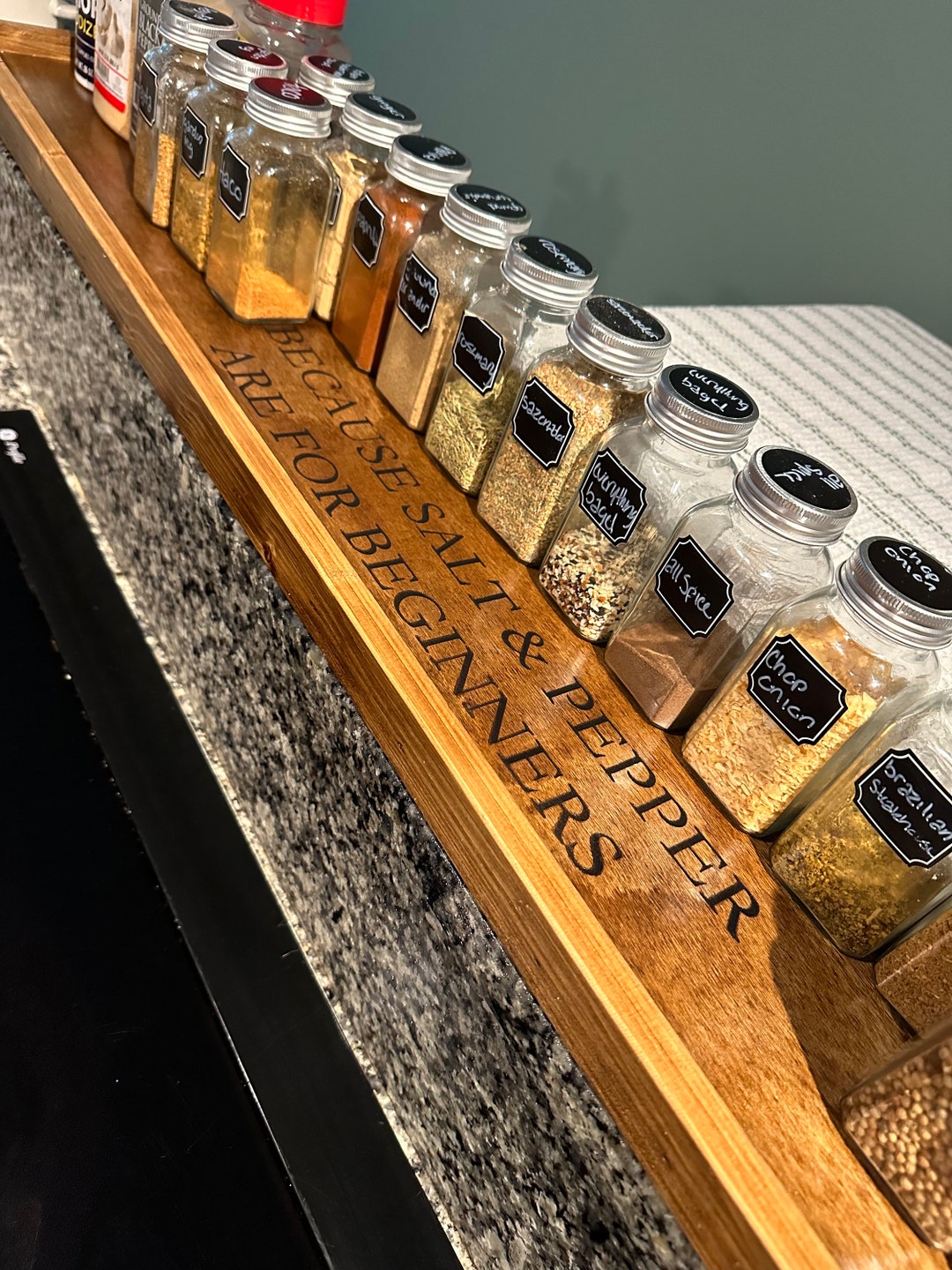 Spice Organizer Tray, Over the Stove Spice Organizer, 7"x36" Long Tray ...