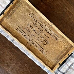 Go-to Retirement Gift Personalized, Centerpiece Serving Tray, Never ...