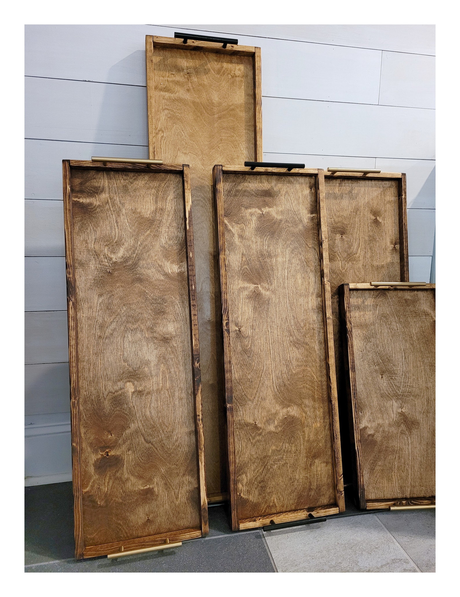 Custom Wood Serving Tray With Handles, Extra Large Wood Tray ...