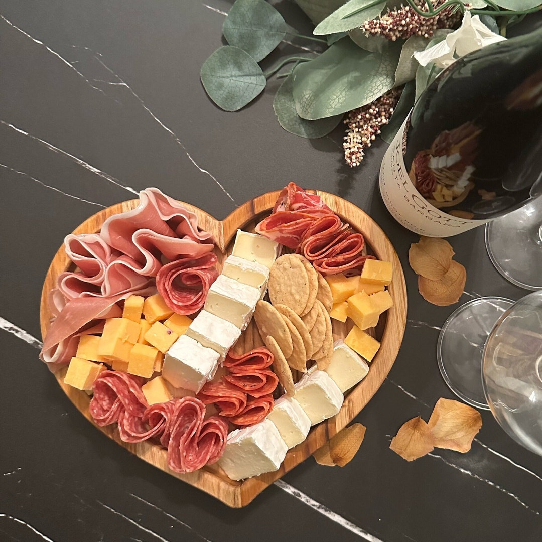 Valentine's Day Heirloom Gift Heart Shaped Charcuterie Board, Serving ...