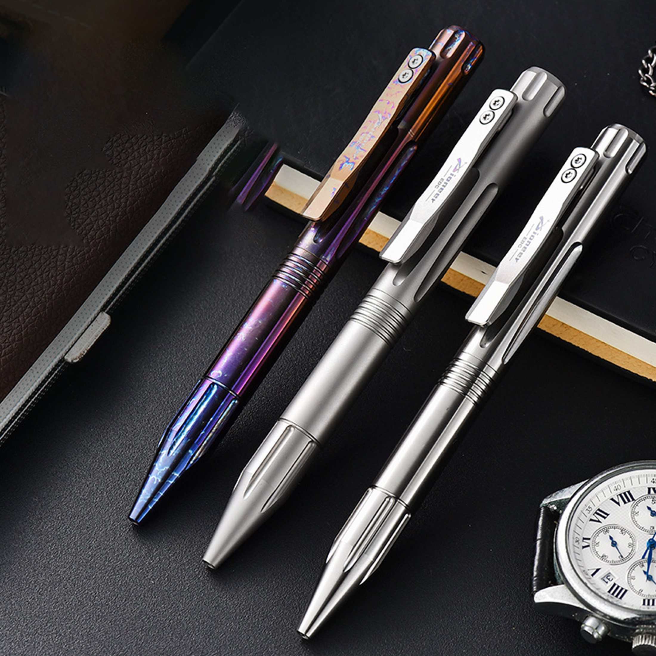 Titanium Tactical Bolt Action Pen Ballpoint Pen With Clip Compact Size ...
