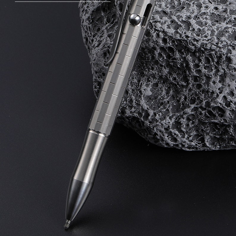 Titanium Bolt Action Pen Ballpoint Pen Ink Refillable Compact - Etsy