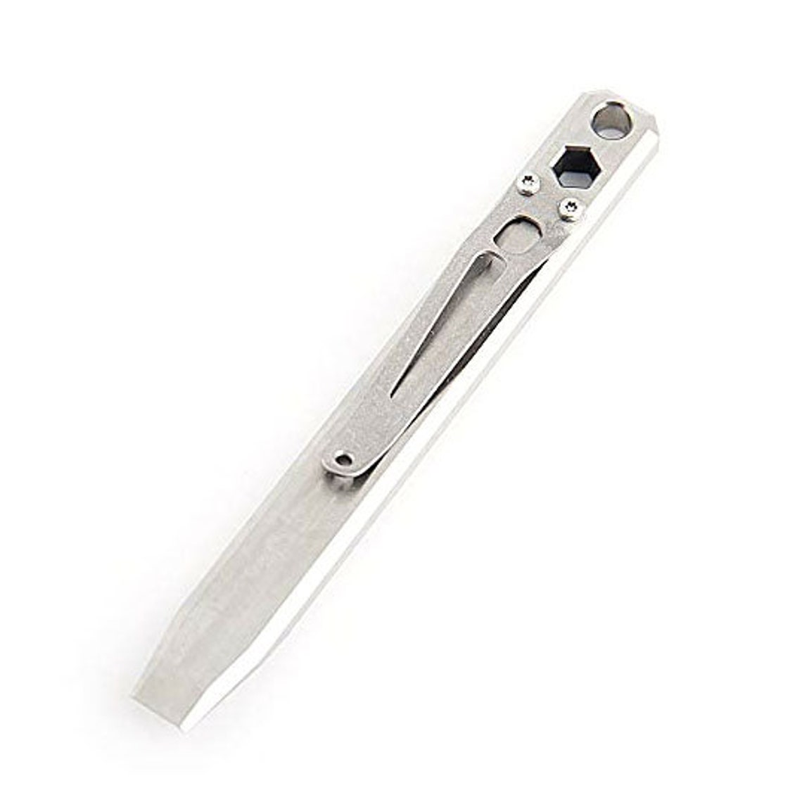 Titanium Pry Bar EDC Multi Function Wrench Pocket Tool With Clip ...