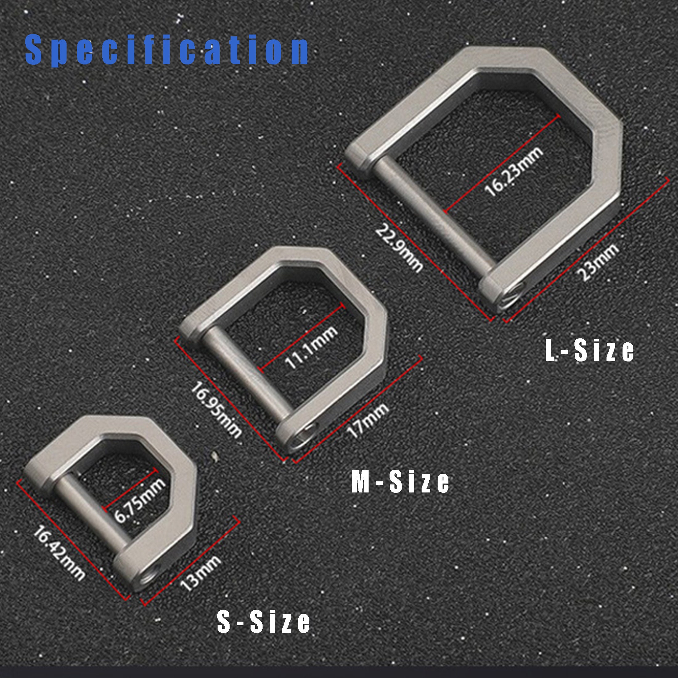 Titanium D Ring Car Key Fob Tool Shackle Keychain Horseshoe Keyring U ...