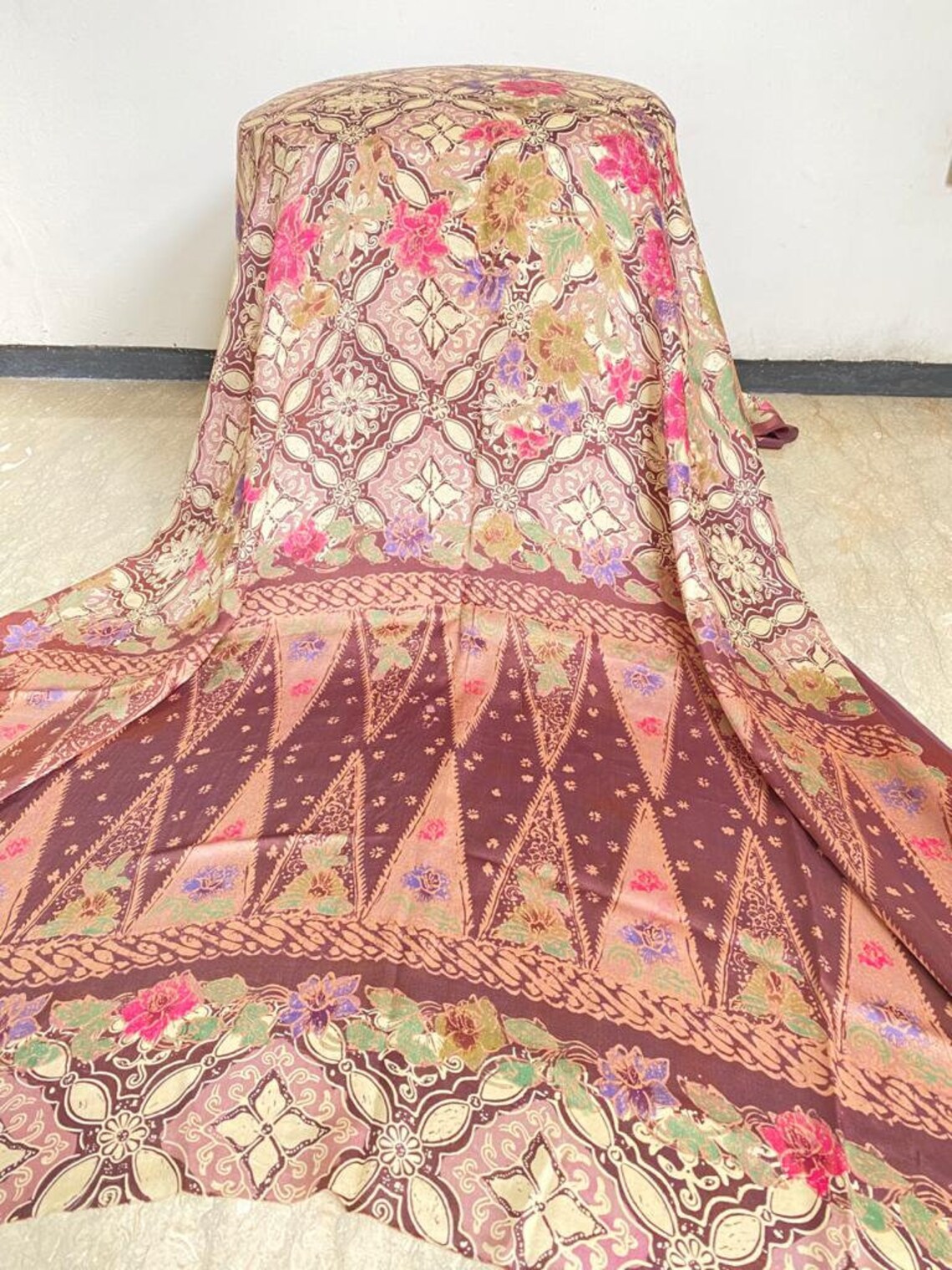 Indonesian Classic Batik Fabric Cotton Silk With Shawl | Etsy