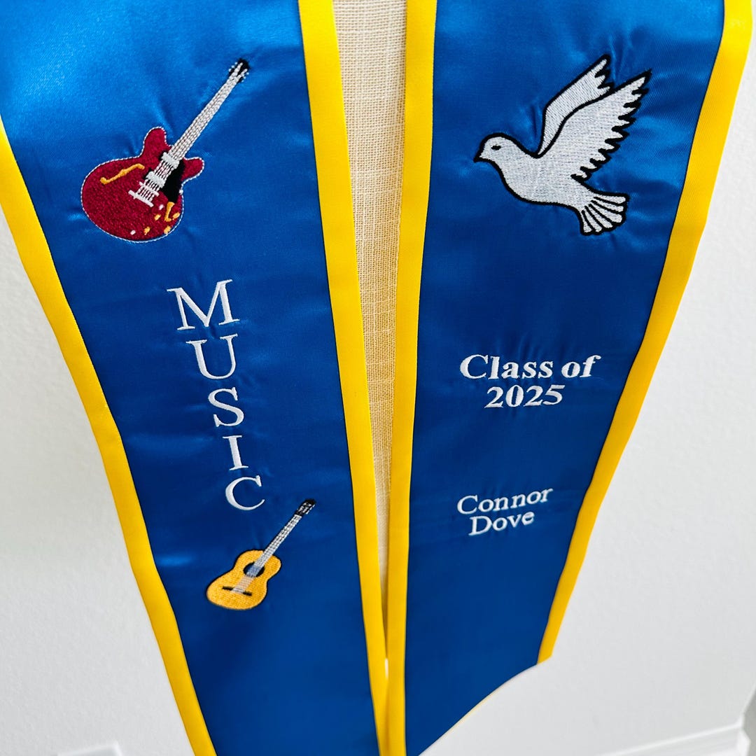 A Custom Satin Graduation Sash - EMBROIDERY Stoles - Graduation Gifts ...