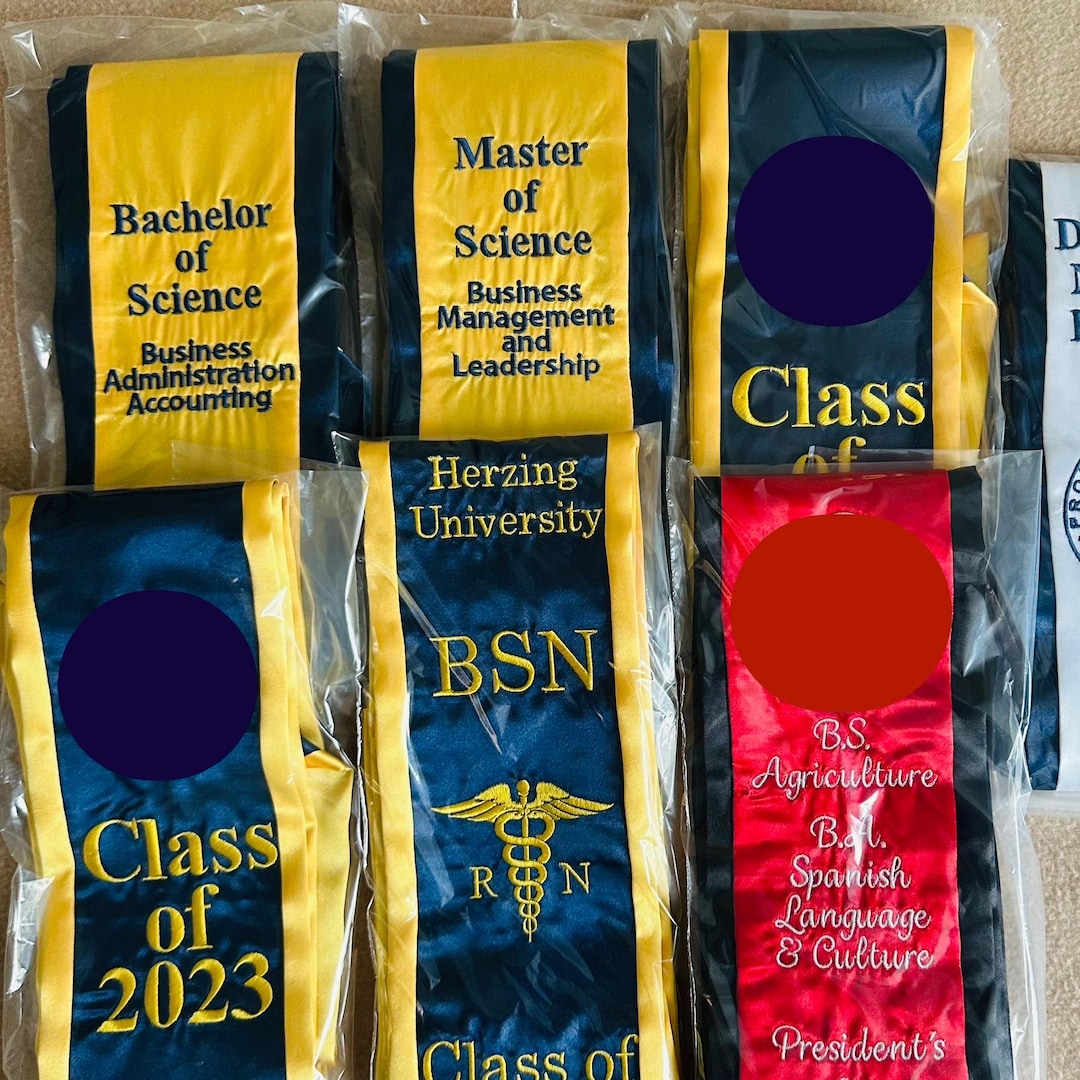 A Custom Satin Graduation Sash - EMBROIDERY Stoles - Graduation Gifts ...