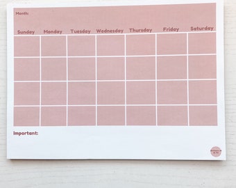 Monthly Notepad | Etsy