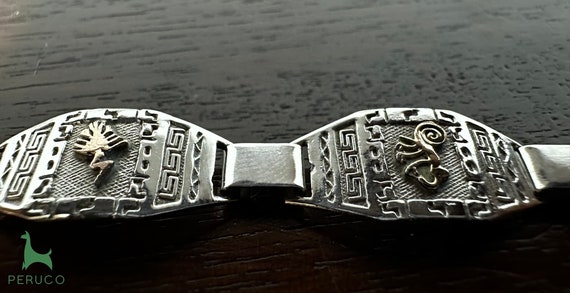 Pulsera Inca con diseño de Líneas de Nazca en plata 9… - Gem