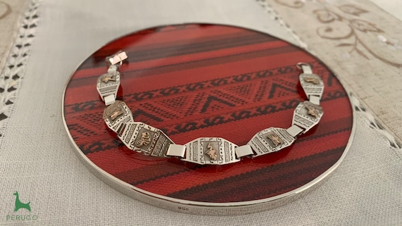 Pulsera Inca con diseño de Líneas de Nazca en plata 9… - Gem