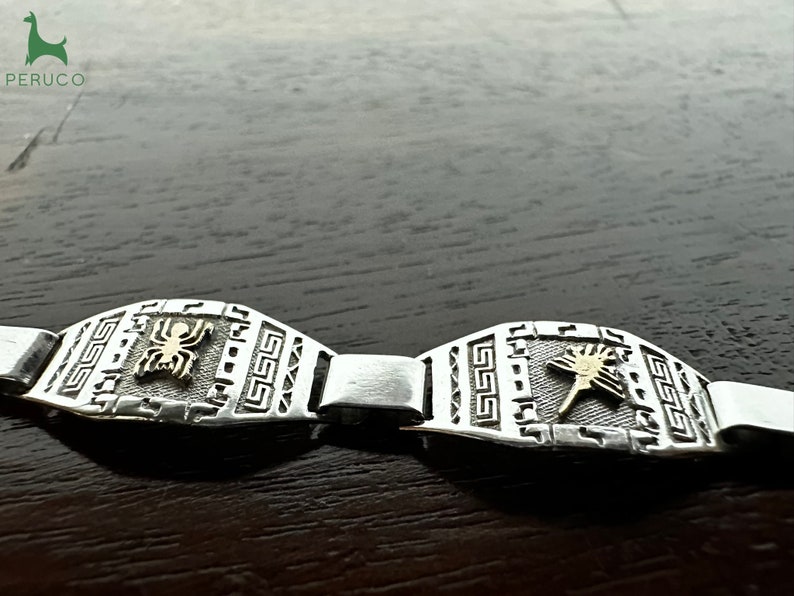 Pulsera Inca Con Diseño De Líneas De Nazca En Plata 950 Y Detalles De ...