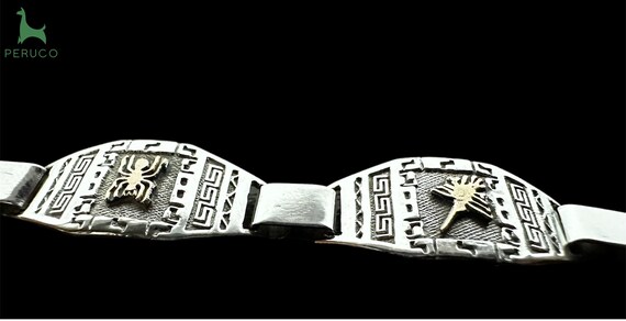 Pulsera Inca con diseño de Líneas de Nazca en plata 9… - Gem