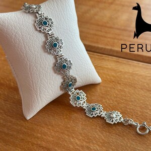 Pulsera Inca Con Diseño Chakana En Plata 950 Con Incrustaciones De ...