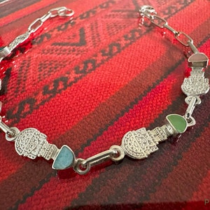 Pulsera Inca Con Diseño Tumi En Plata 950, Con Incrustación De Piedras ...