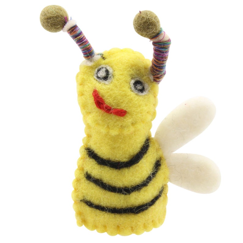 Finger puppet made of felt bee finger doll | Etsy