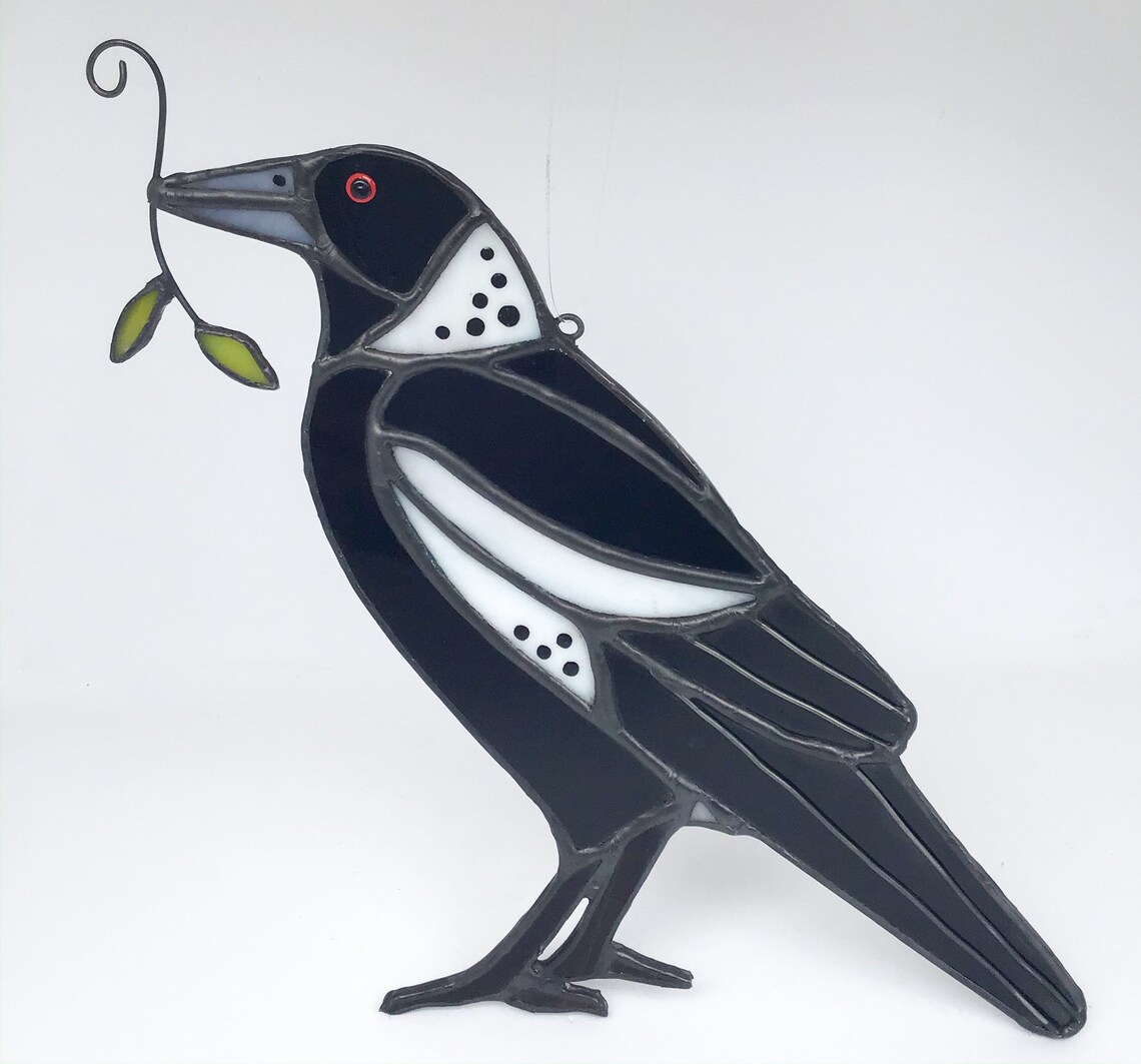 Magpie Crow Corvidae Native Australian Bird Glass Sun-catcher - Etsy