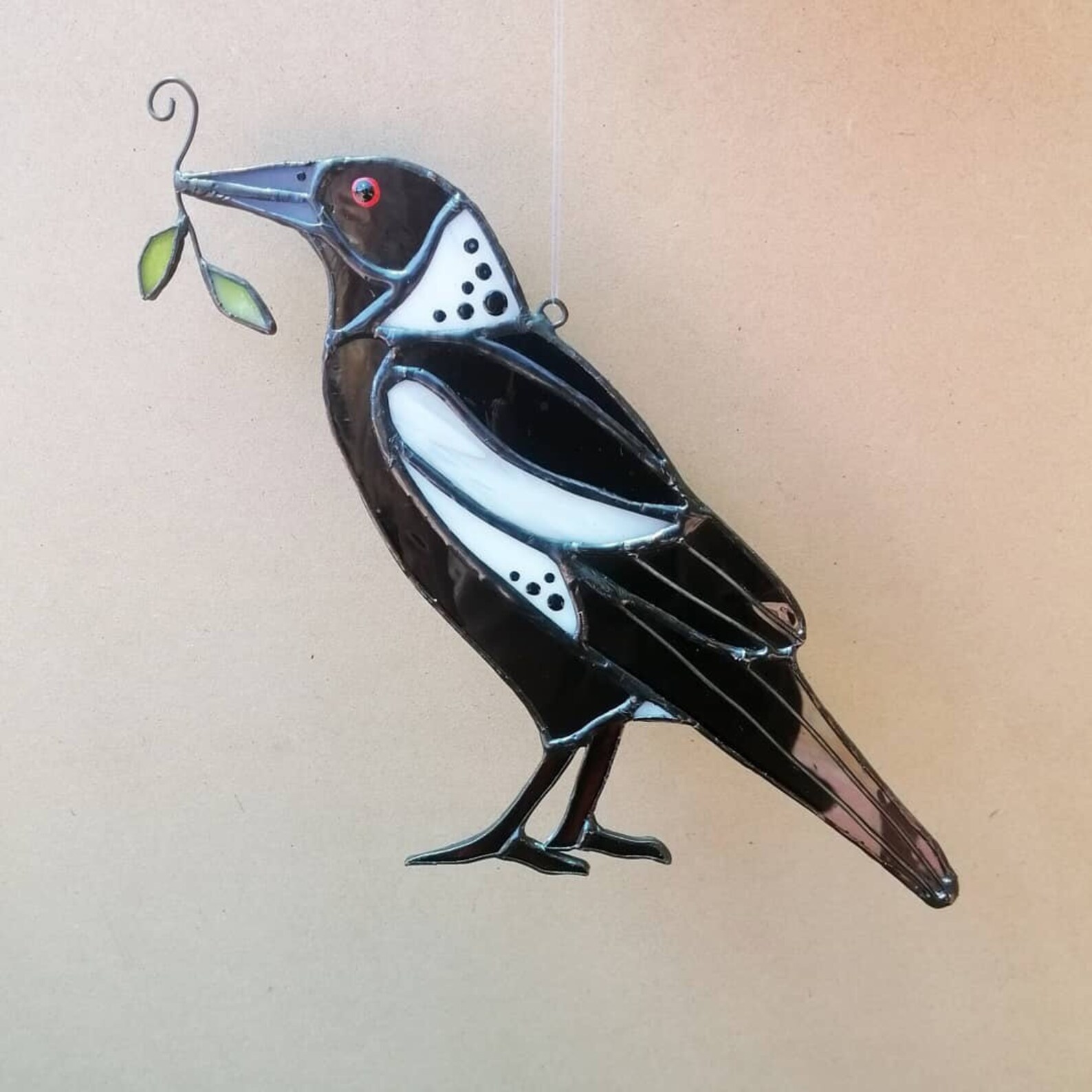 Magpie Crow Corvidae Native Australian Bird Glass Sun-catcher | Etsy