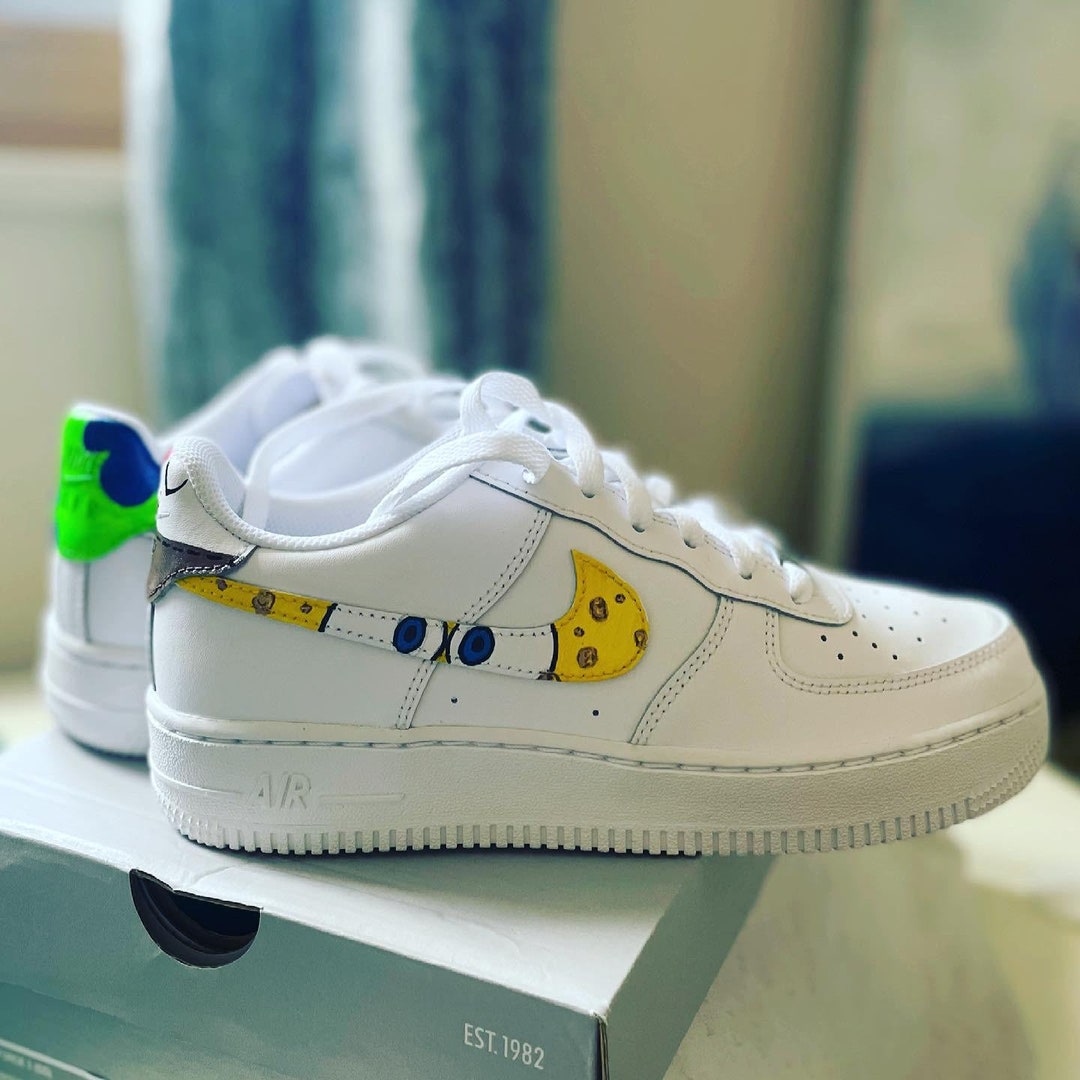 Men's Hand Painted Nike AF1 Custom Design Spongebob & - Etsy