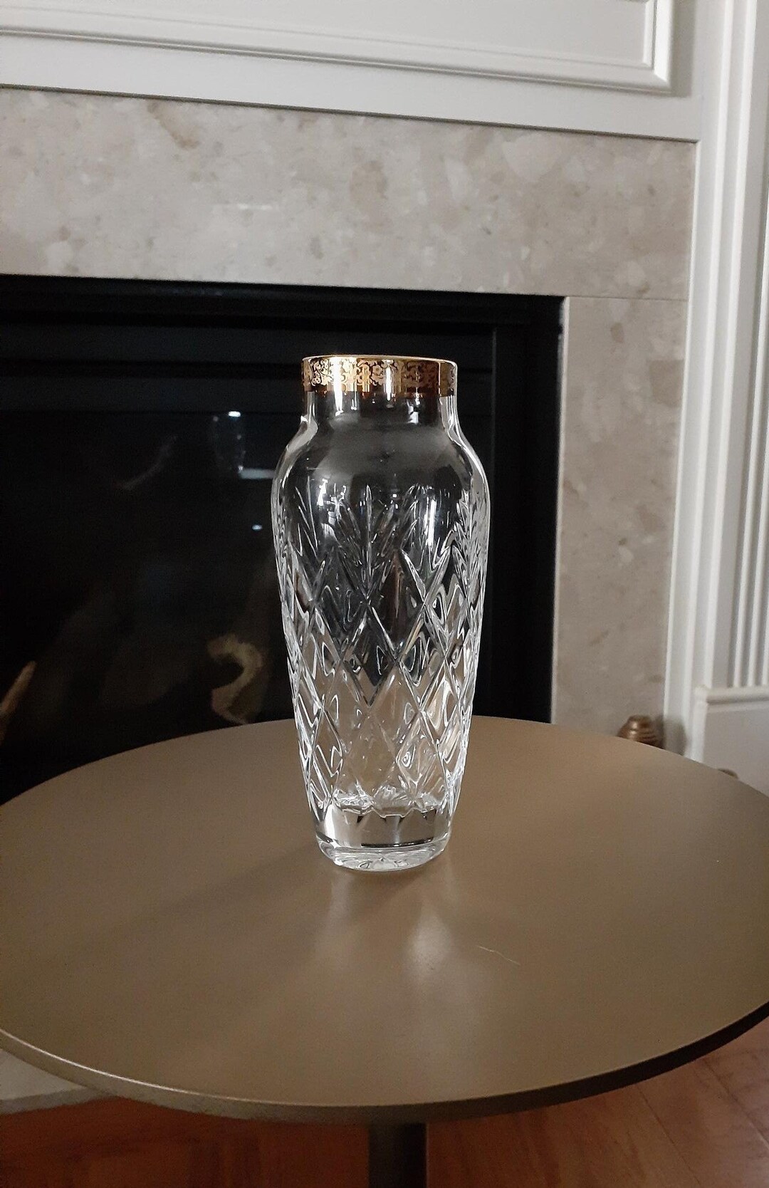 80's Lenox Cut Crystal Bud Vase W Gold Filigree Trim - Etsy