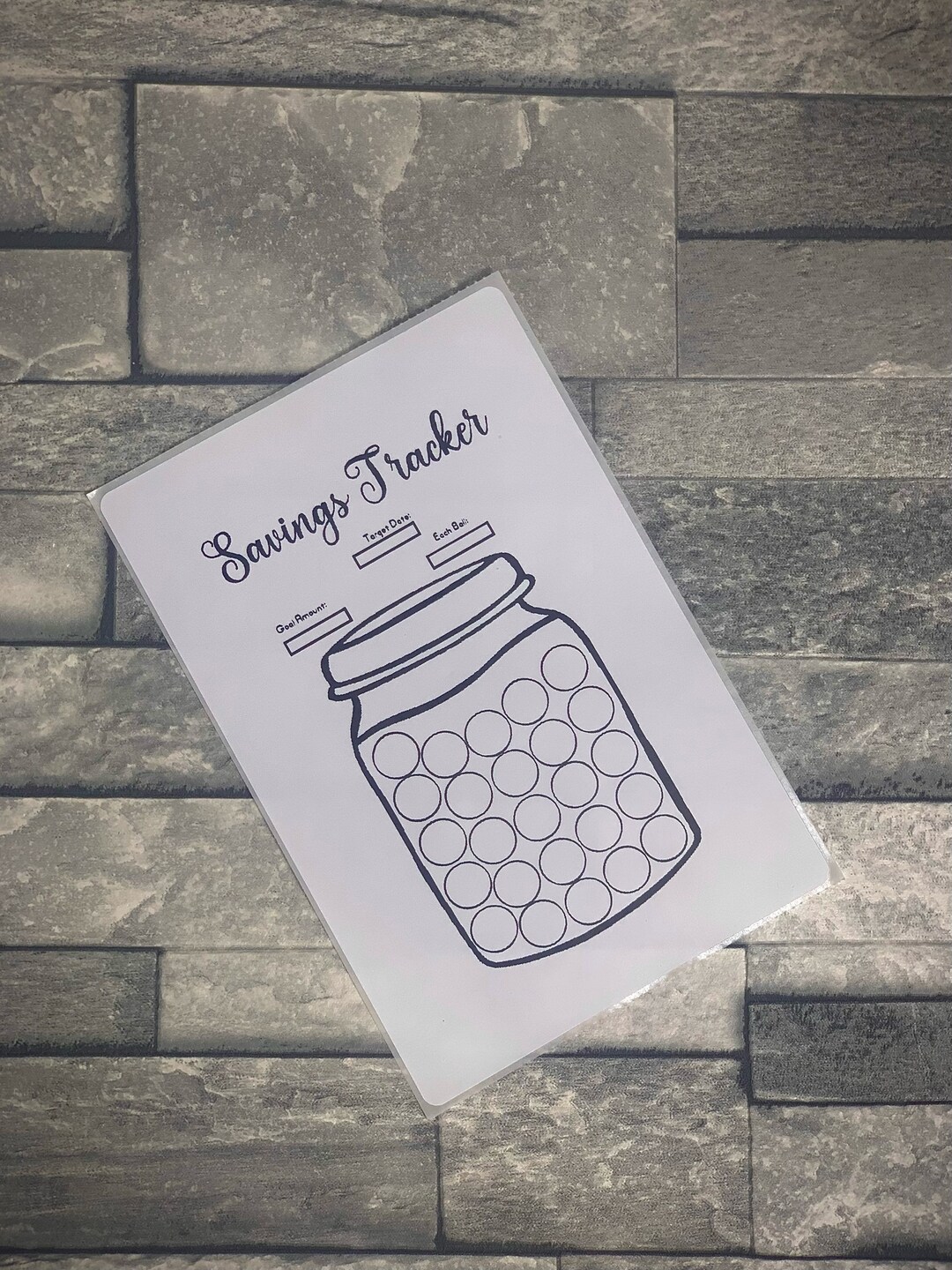 1x Piece Savings Tracker Sticker for Money Tins or Journals A6 Sticker ...