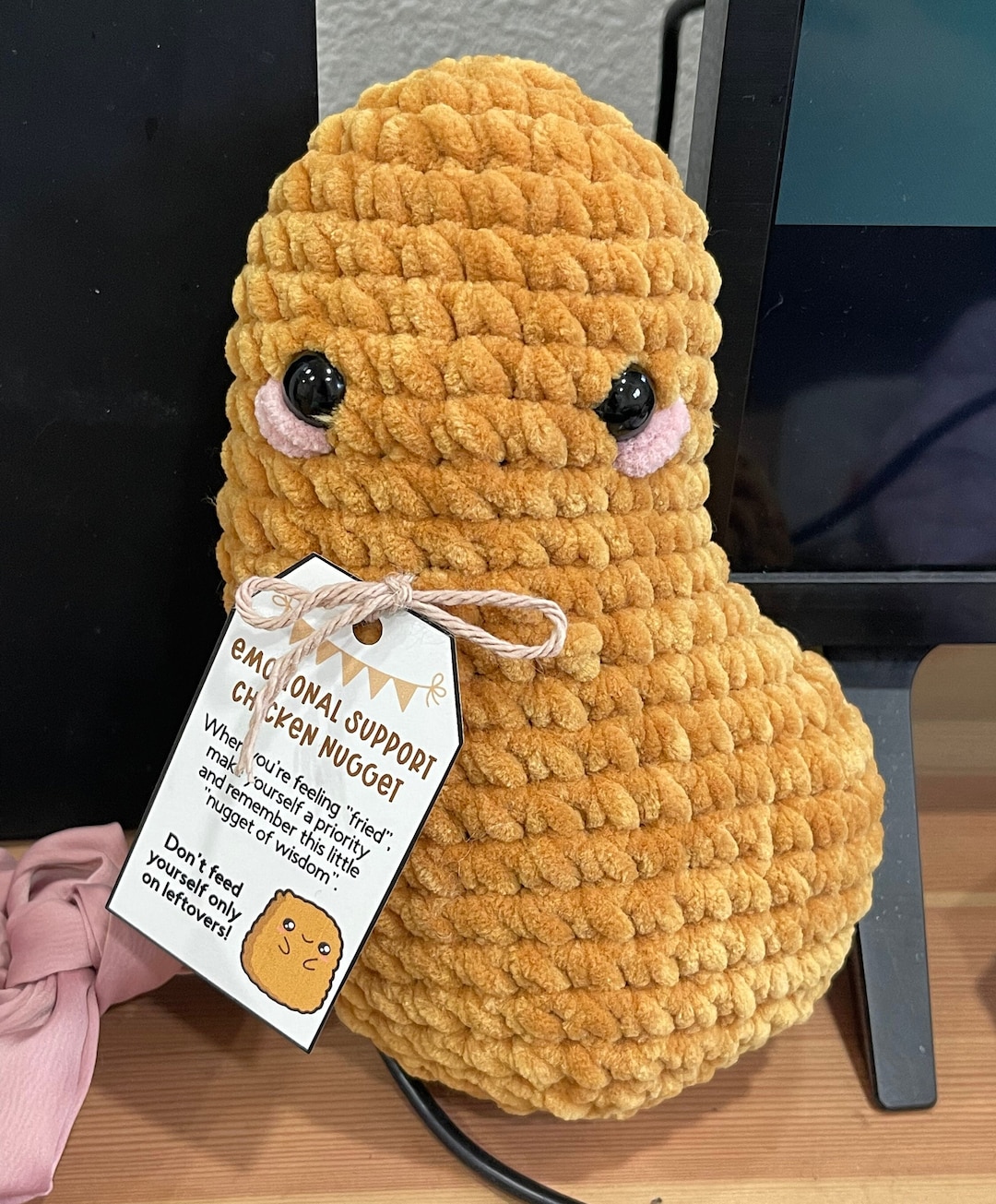 Crochet Emotional Support Chicken Nugget Plush - Etsy