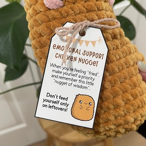 Crochet Emotional Support Chicken Nugget Plush - Etsy