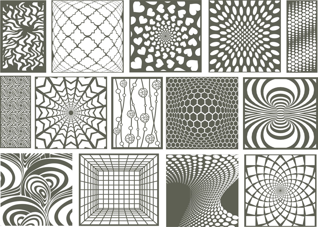 34 Patterns 3D for Cnc Cut Wood Aser Router Plasma 3D Geometric Digital ...